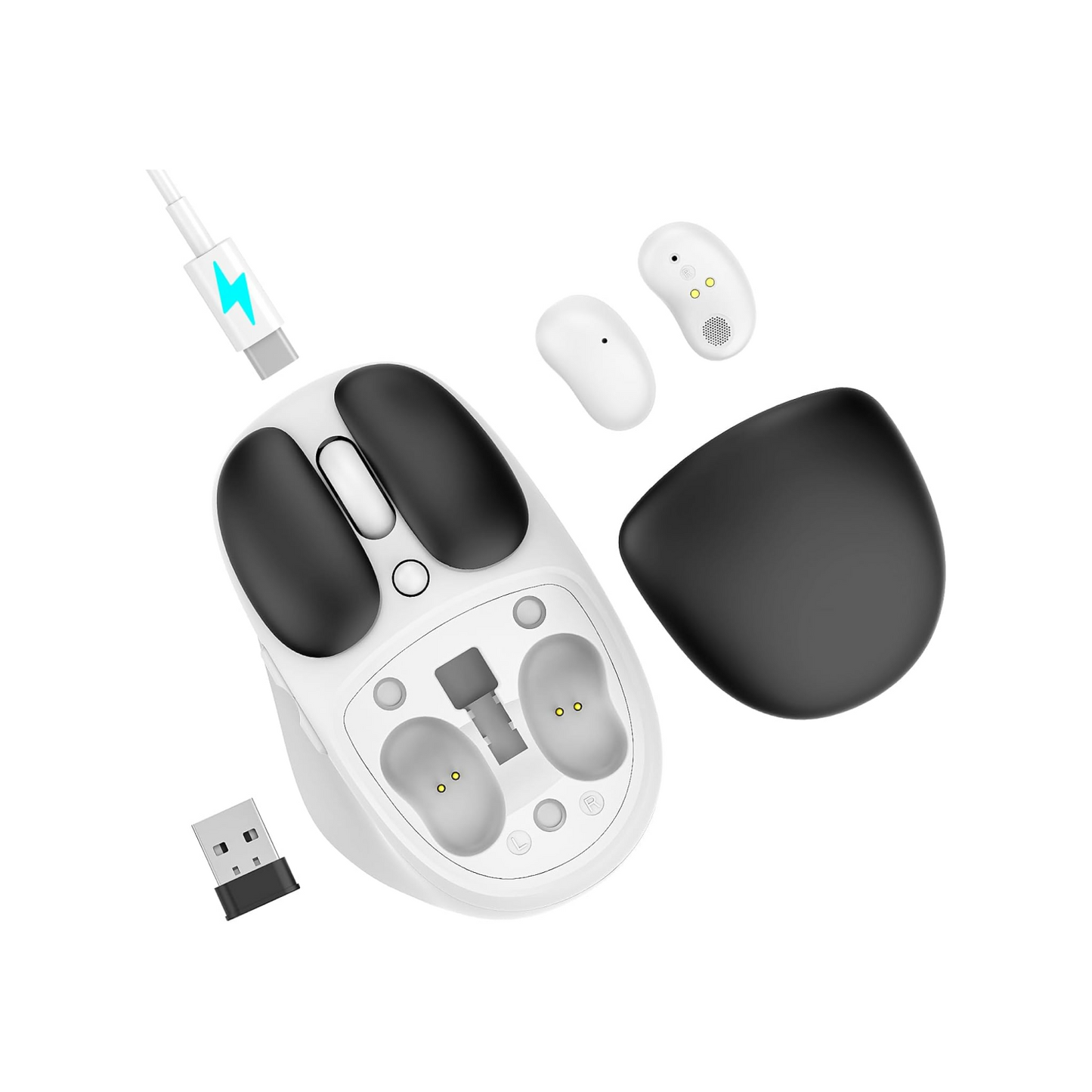 2-in-1 Wireless Bluetooth Mouse with Earphone W2